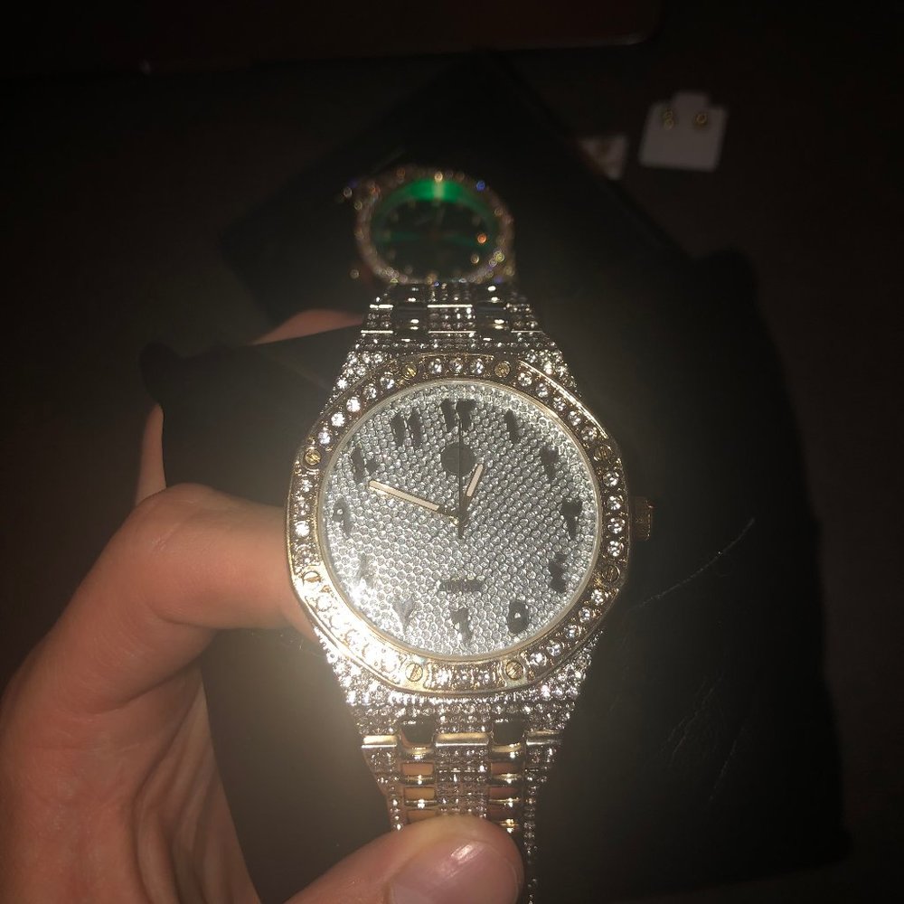Iced Out Silver Watch W/ Lab Diamonds - Gem